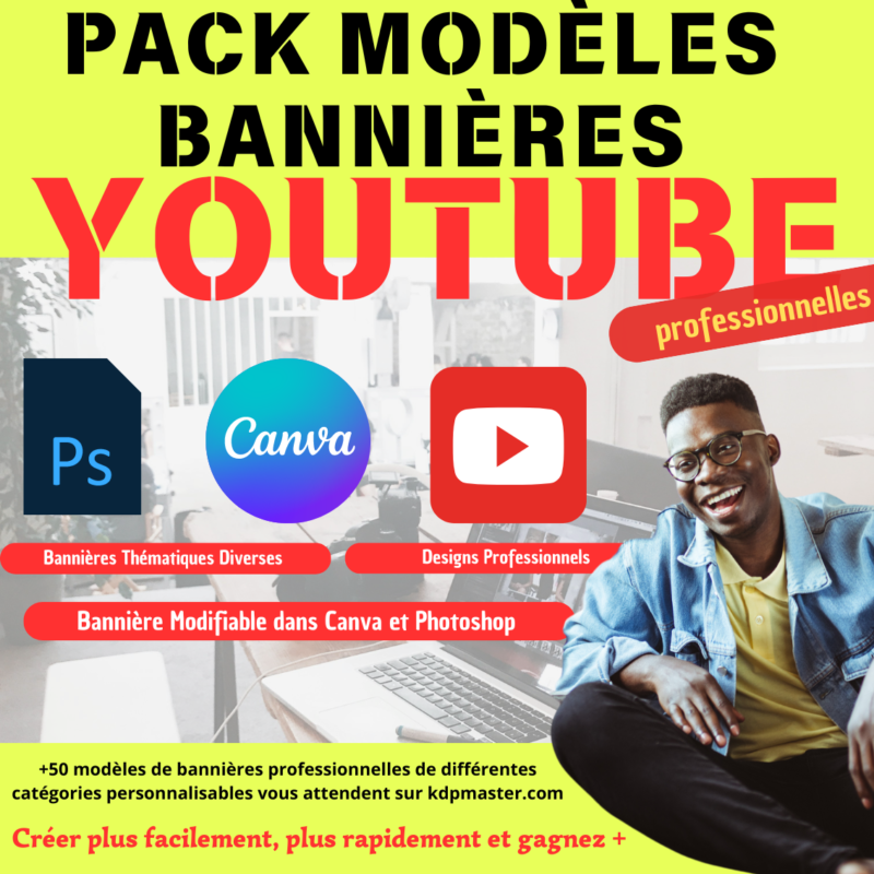 Pack Modèles Bannières YouTube professionnelles : Modèles Personnalisables pour un Branding ...